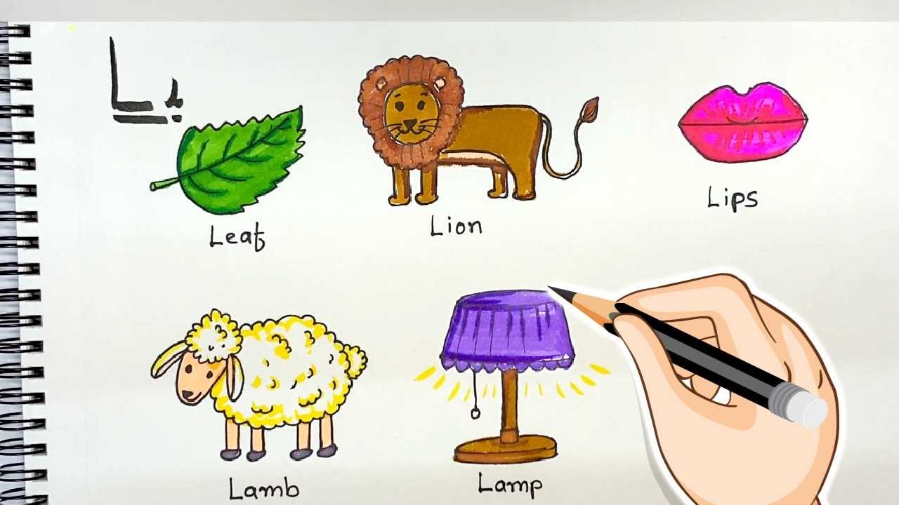 How to draw from alphabet L | Learn Words from Alphabet l |Easy drawing ...