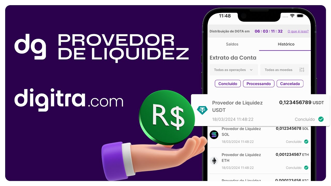 Ganhe renda passiva com o Provedor de Liquidez da digitra.com - YouTube