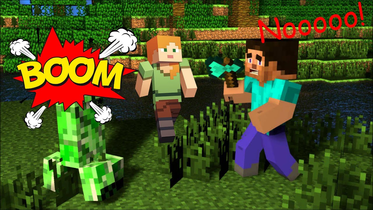 Where Are You Steve Minecraft Animation [ Steve Alex and Creeper ...