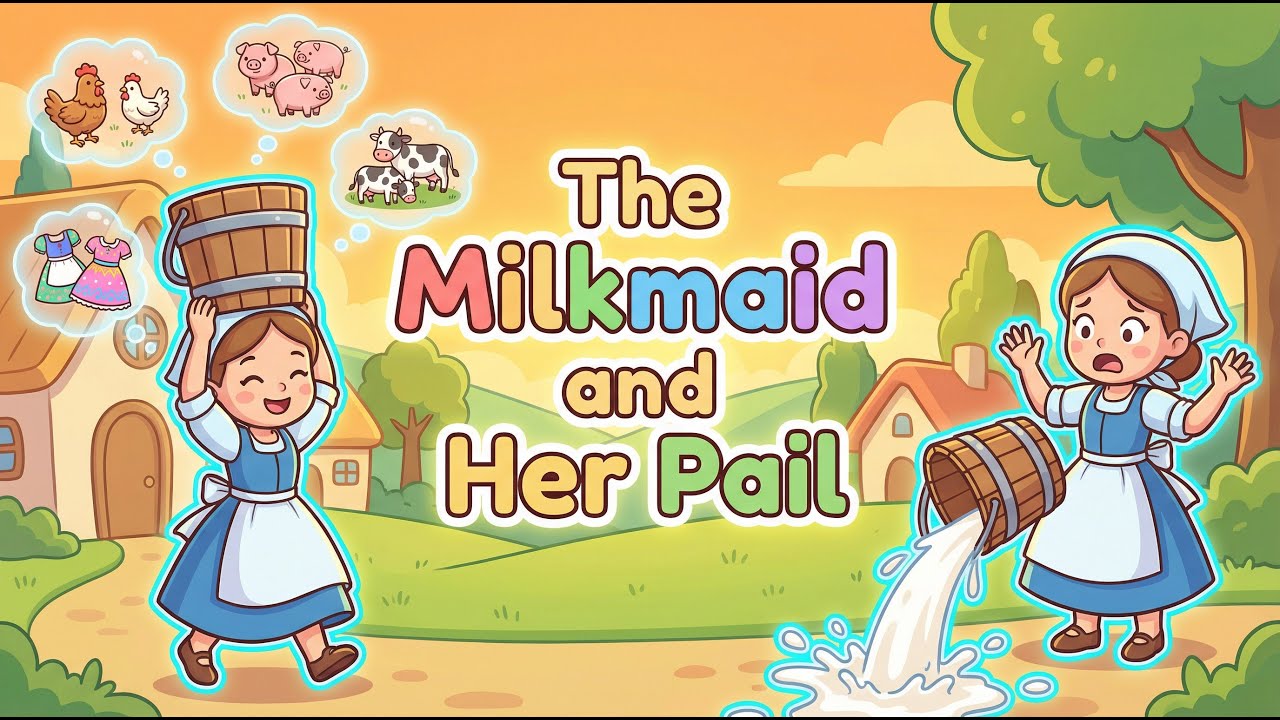 The Milkmaid and Her Pail 🪣 | English Moral Story for Kids | Read Aloud ...