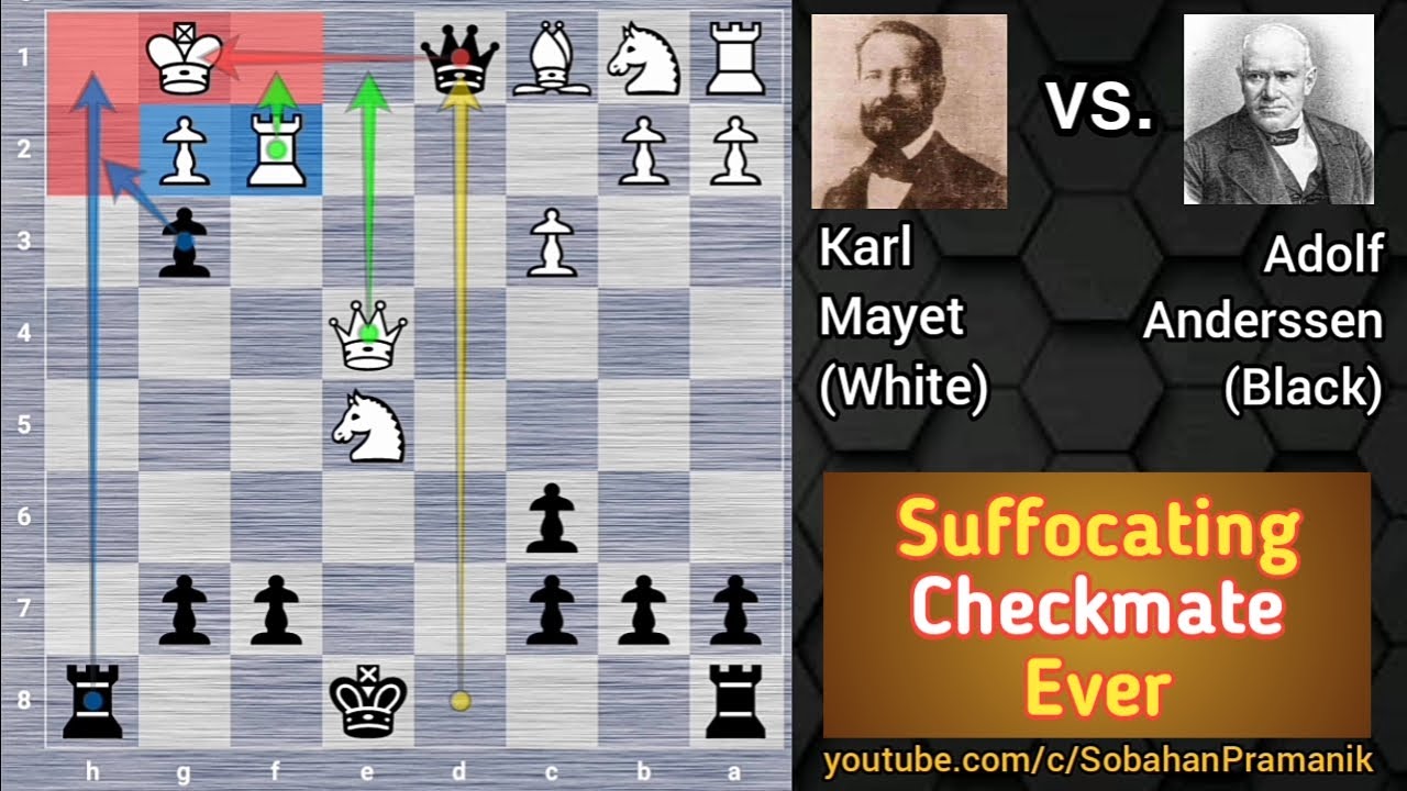 A Suffocating and Brilliant Checkmate, Karl Mayet vs Adolf Anderssen ...
