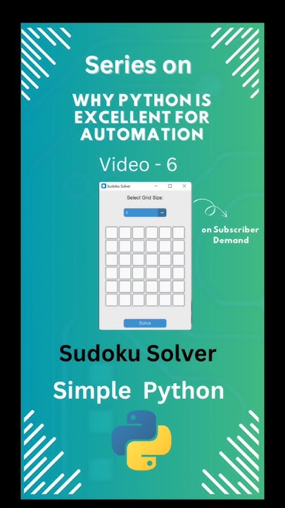 Python Automation Series 6 Python Powered Gui Sudoku Solver Python Programming Shorts Youtube