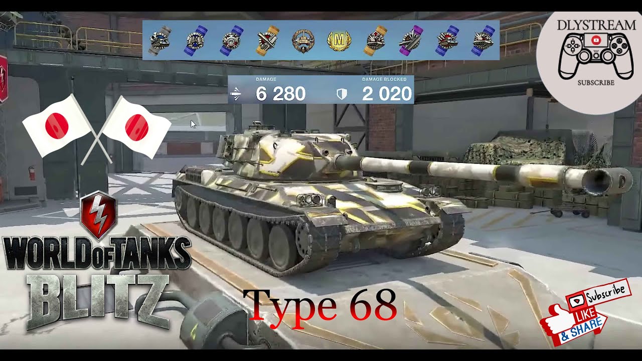 How to get 6280 damage in Wotb with Type 68 Japanese Tanks - YouTube