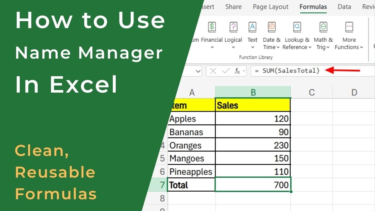 How to Use Name Manager in Excel to Create Clean, Reusable Formulas ...