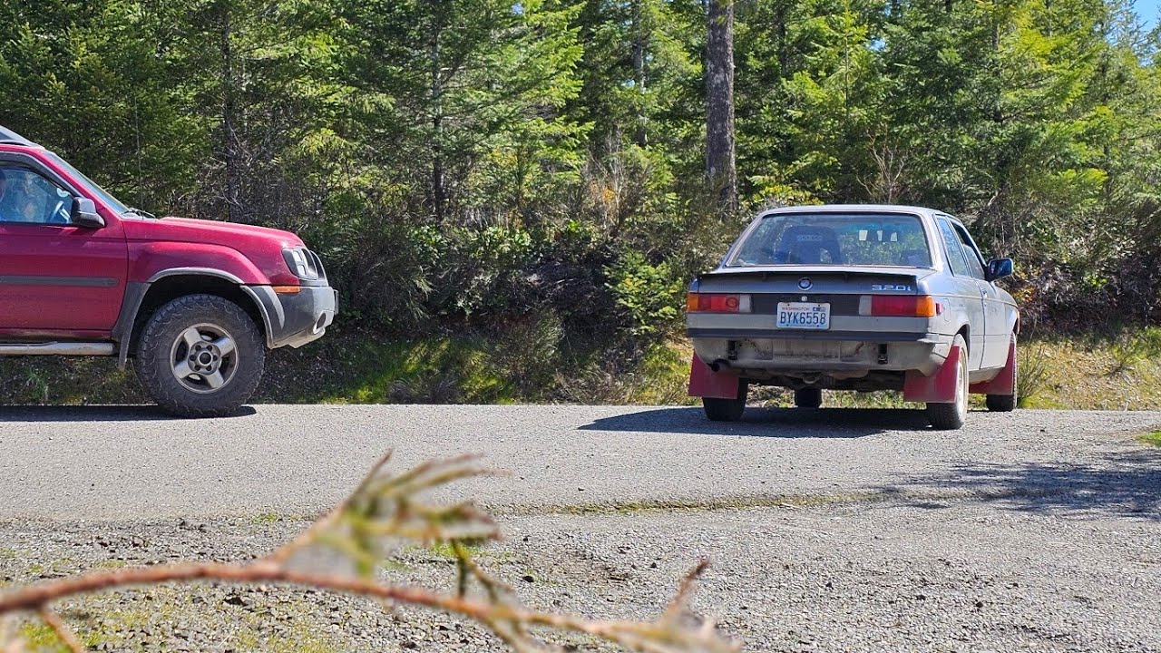 Rally Inspired E21 BMW 320i Playing on Dirt Roads with Snow Tires - YouTube
