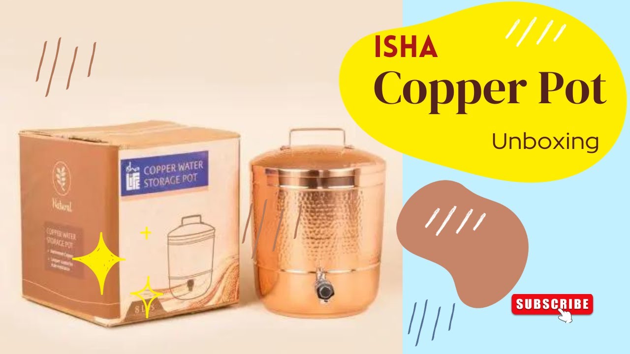 Isha Copper Water Storage pot 8 liters - YouTube