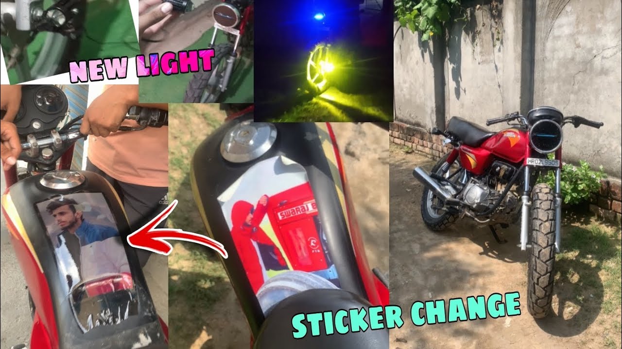 bike ka tank sticker change kara diya ️🤩// new light 🔥🚀 - YouTube