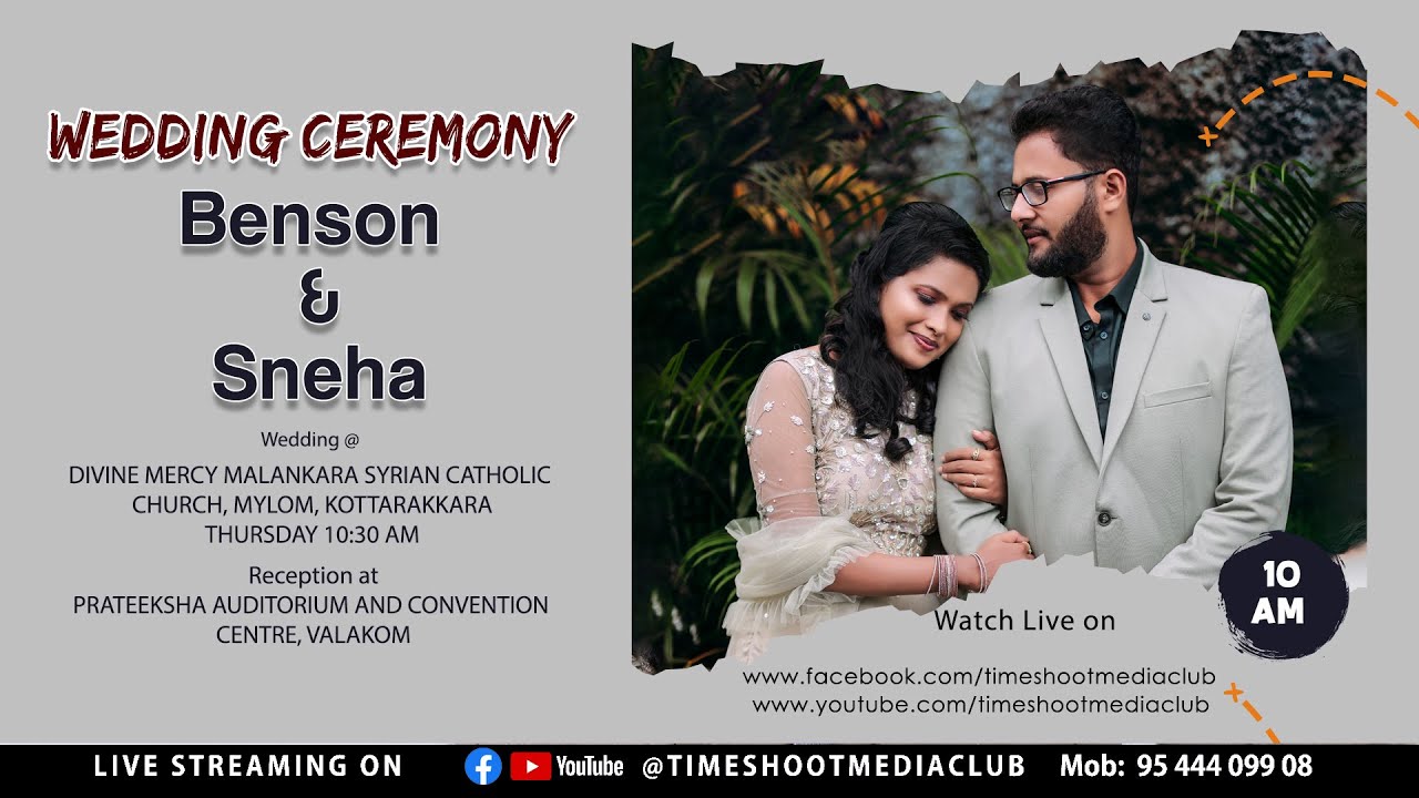 WEDDING CEREMONY || BENSON & SNEHA || 29.12.2022 - YouTube