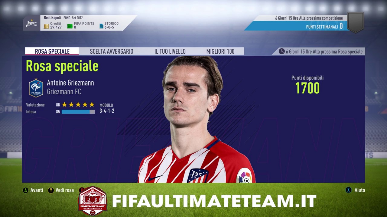 FIFA 18 - Squad Battles Rewards - Griezmann Pro Player Stats - YouTube