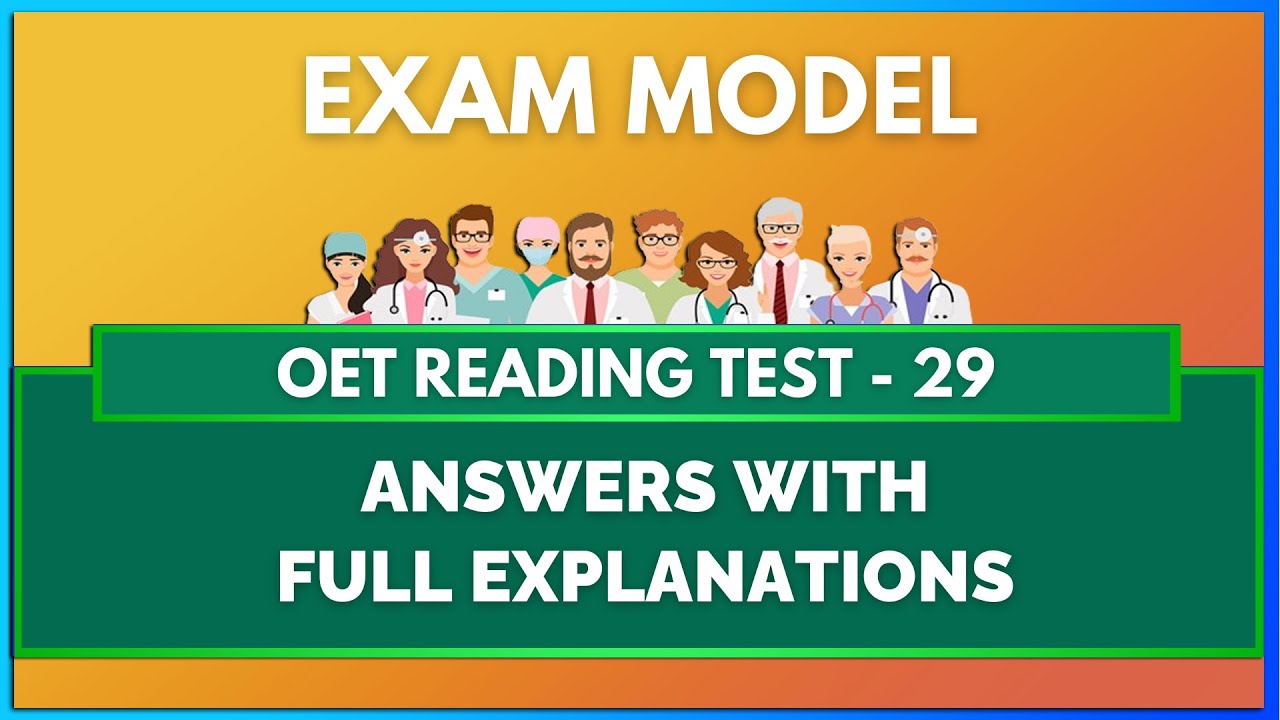 OET READING TEST - 29 | MIHIRAA - YouTube