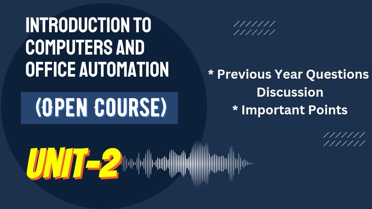 Important points discussion/Introduction to Computers and Office ...
