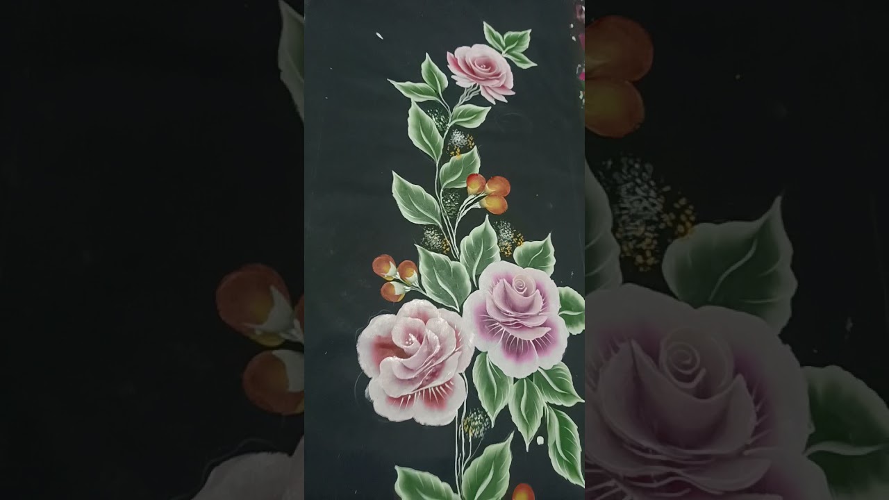 Rose flower painting/Fabric Painting/Gulab Painting/#shortvidio #fabric ...
