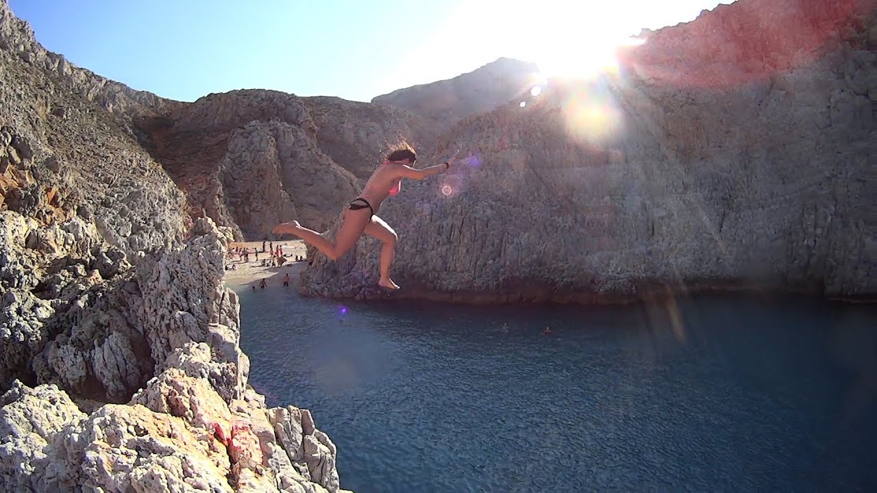 Cliff Jumping in Paradise I Seitan Limania Crete - Greece - YouTube