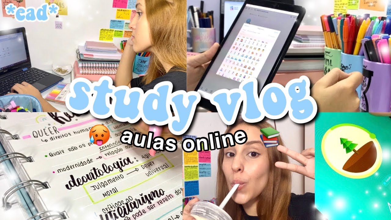 STUDY VLOG | um dia de estudos comigo,aulas online,passando matéria a limpo... - YouTube