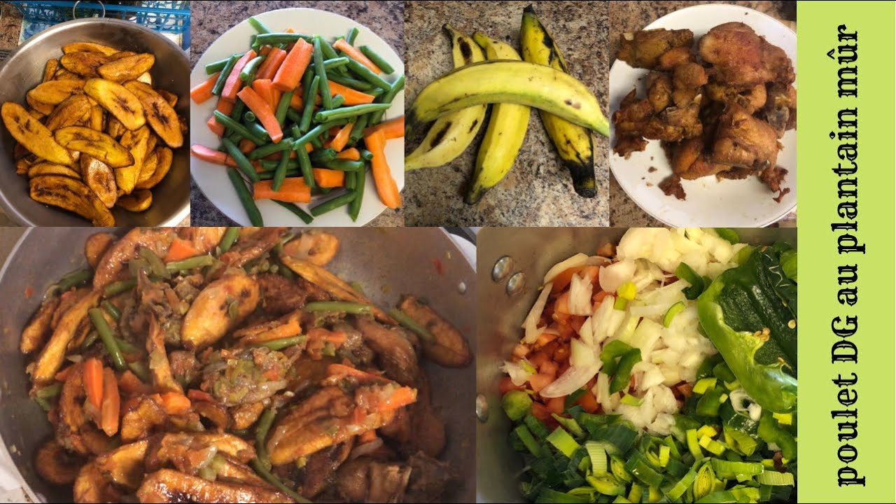 Poulet 🍗 DG au plantain mûr, recette et facile - YouTube