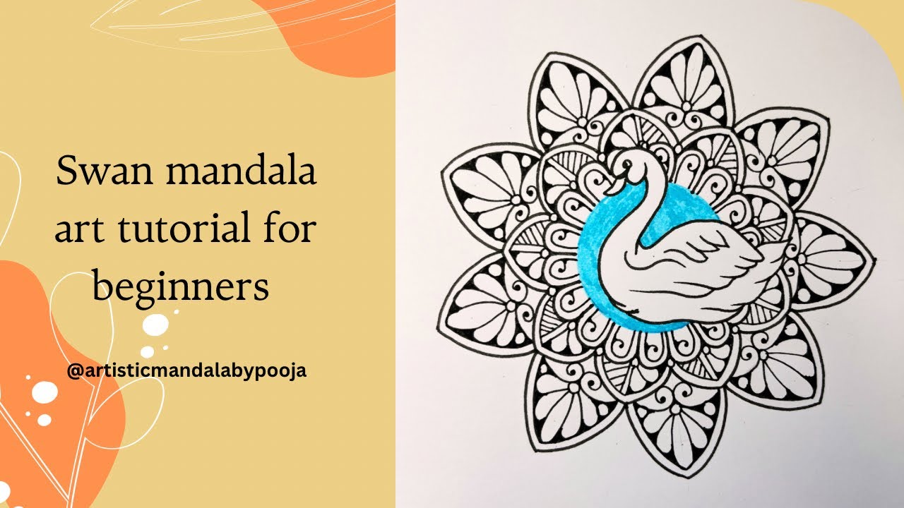 Swan mandala art tutorial for beginners🦢 *111 #mandala #mandalaart # ...