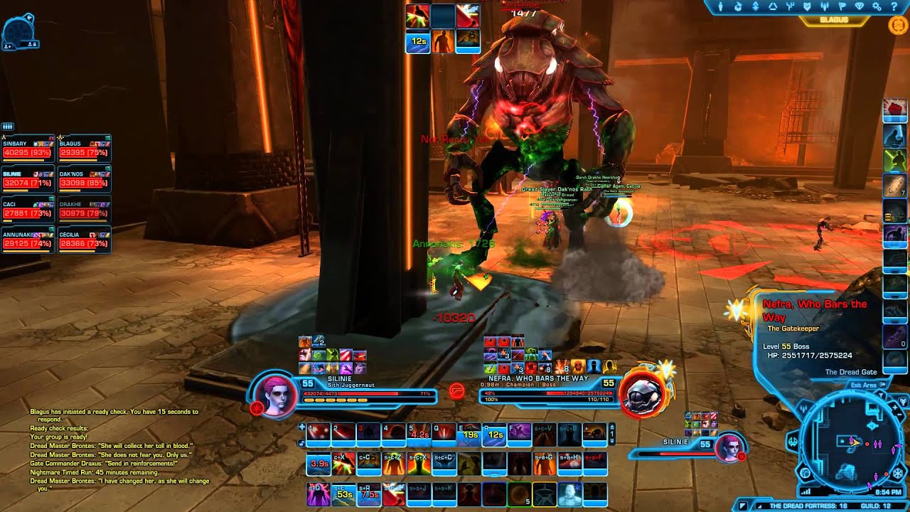 [SWTOR][The Dark Vengeance] Dread Fortress NiM Nefra (Tank POV) - YouTube