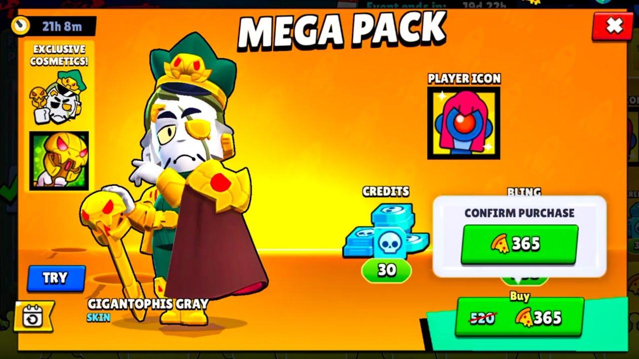 Brawl Stars New Skin Unlock Gigantophis Gray - YouTube