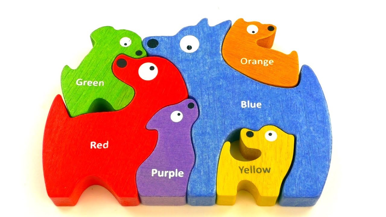 Learn Colors with Wooden Puzzle Blocks ToysEducational Toys for Kids ...