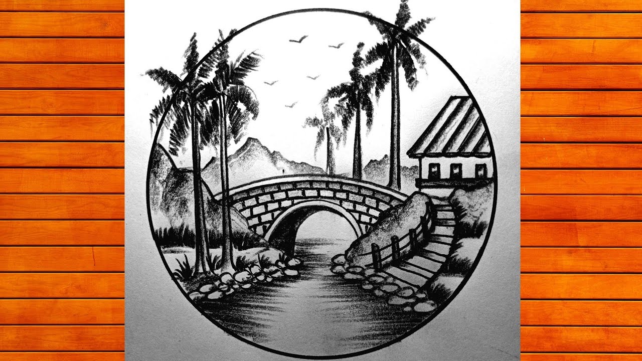 How to draw bridge - YouTube