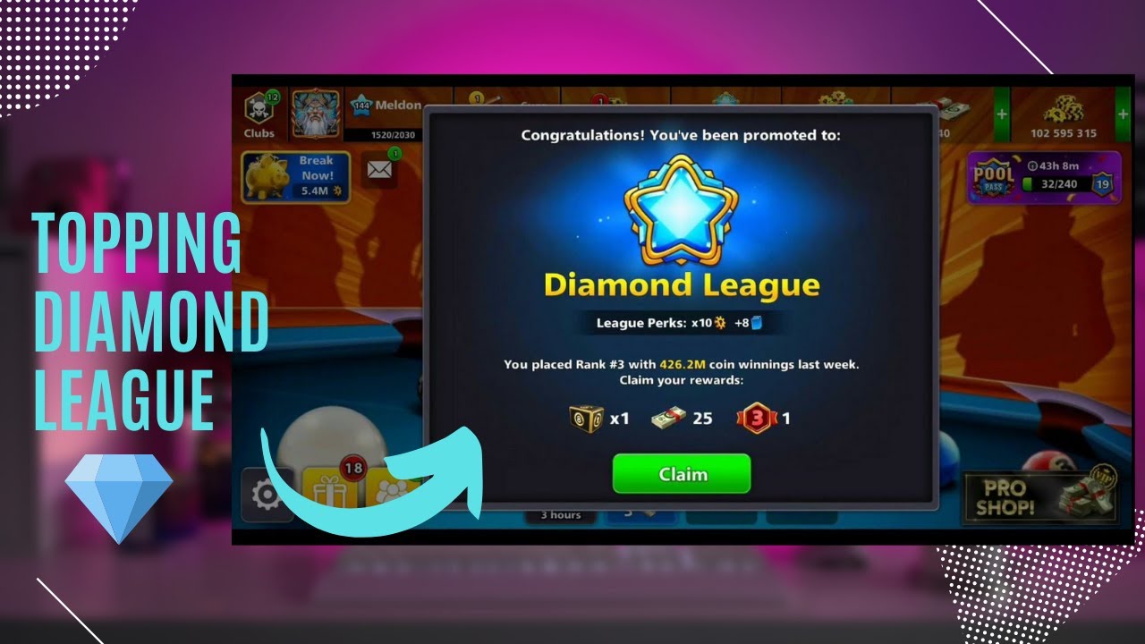 How to Top the Diamond League in 8 Ball Pool - YouTube