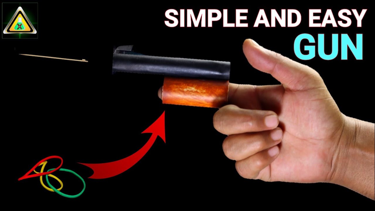 Easy and Simple GUN || How To Make Easy gun with rubber band || DIY gun ...