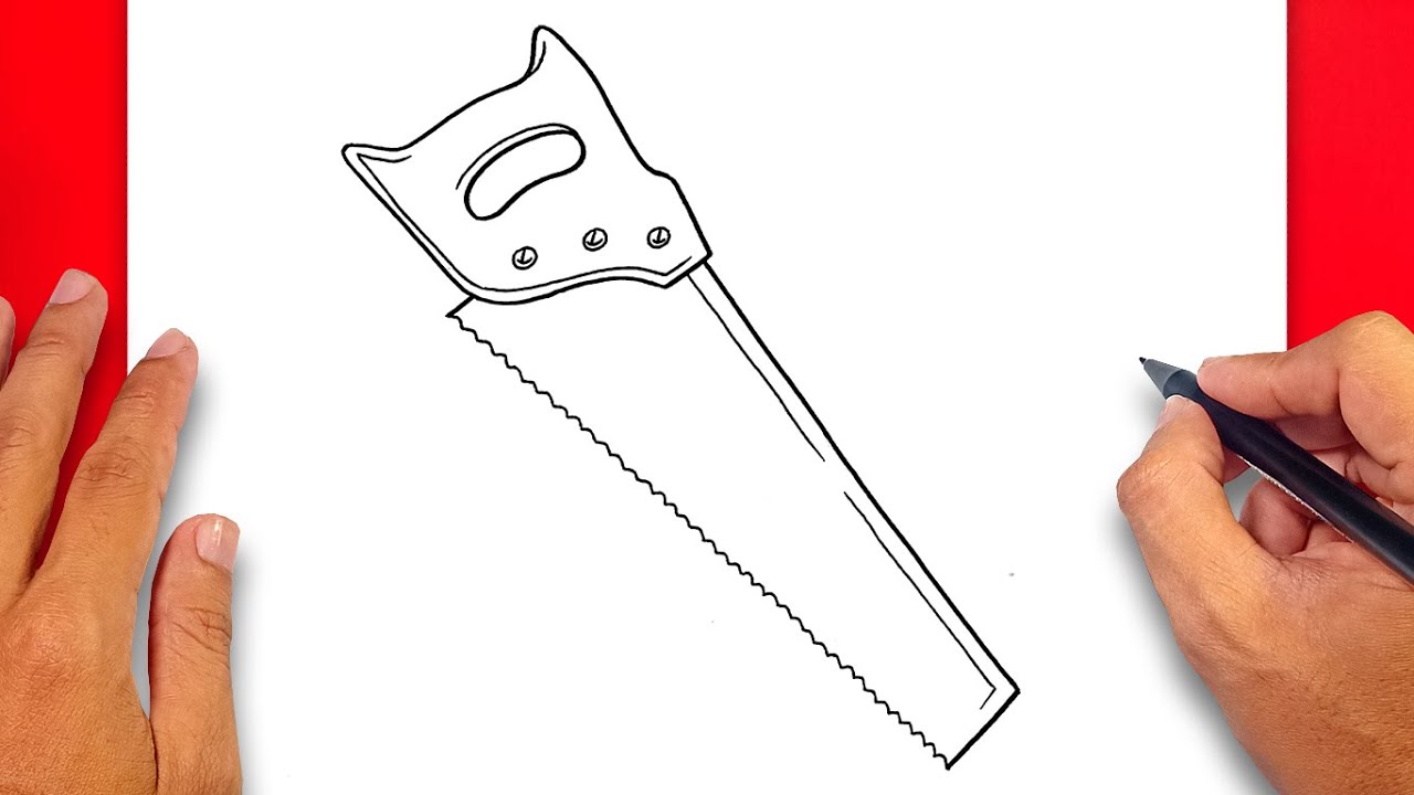 How to draw Hand Saw Easy - YouTube