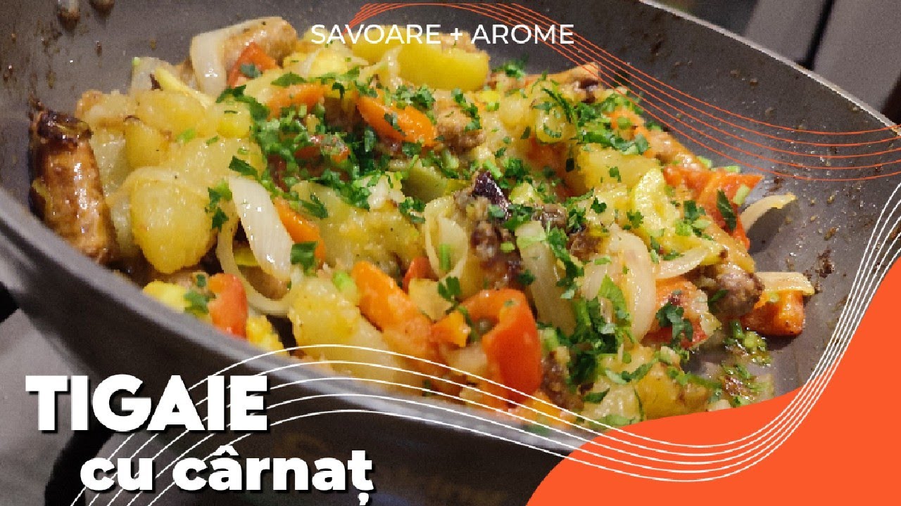 Tigaie cu cârnați - o cina rapida cand nu ai "nimic" in casă - YouTube