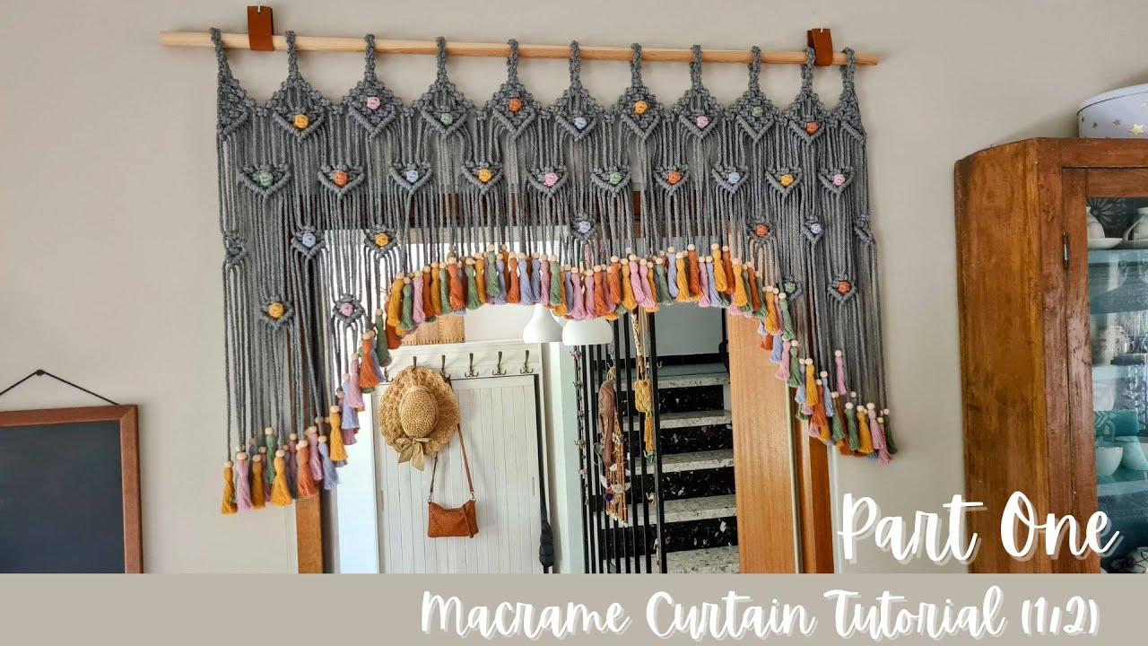 Macrame Doorway Curtain Tutorial PART - 1| Makramee-Türvorhang ...