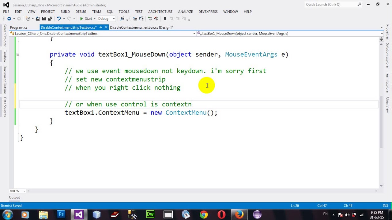 How to Disable All Shortcutkey and Right Click Menu by Properties in C# ...