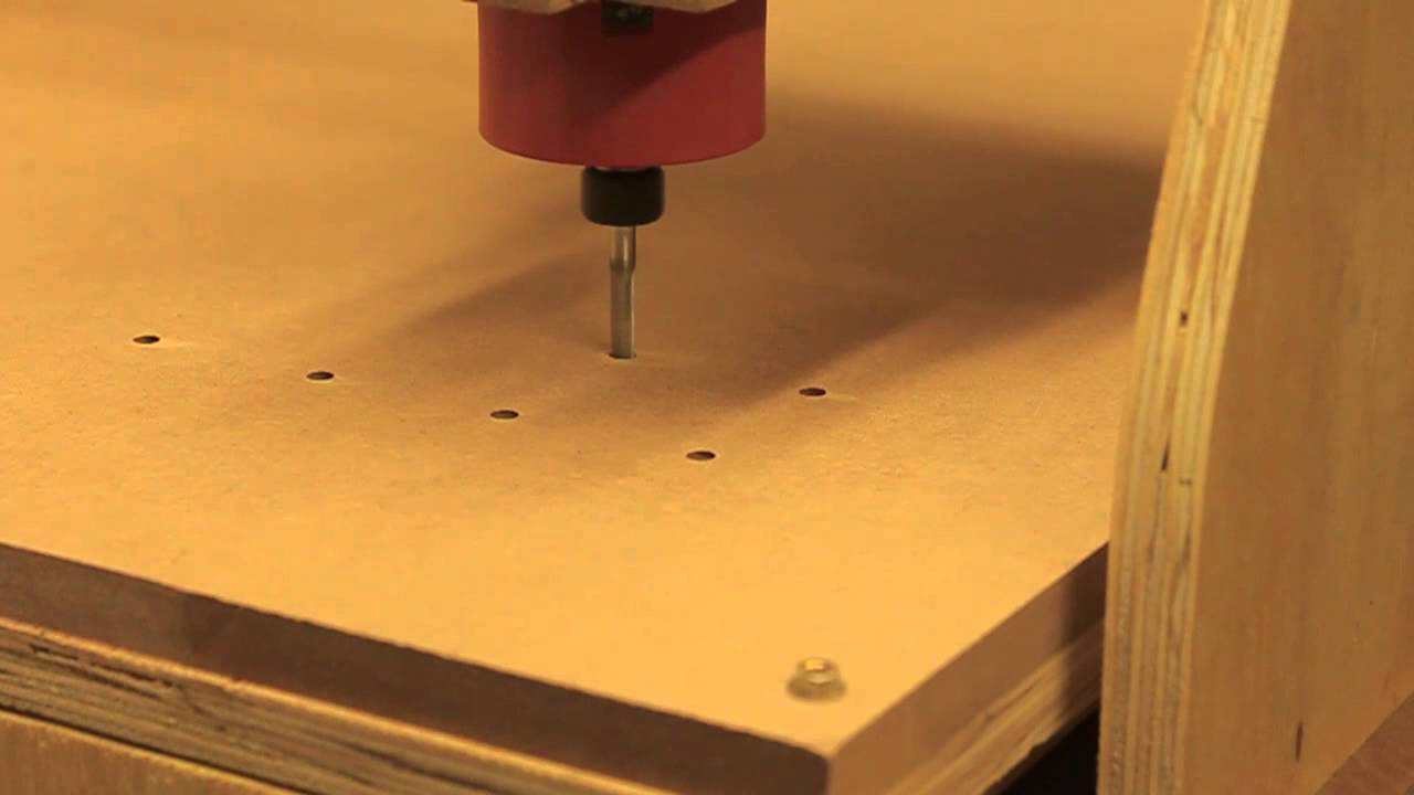 My DIY CNC. Making clap-down holes on working table - YouTube