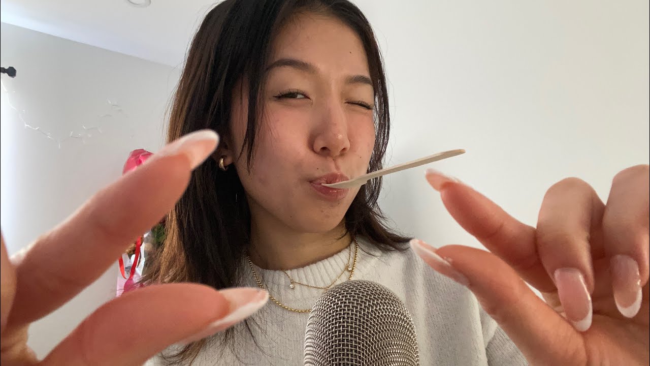 ASMR eating, plucking, flicking, snipping your negative energy ⚡️ ...