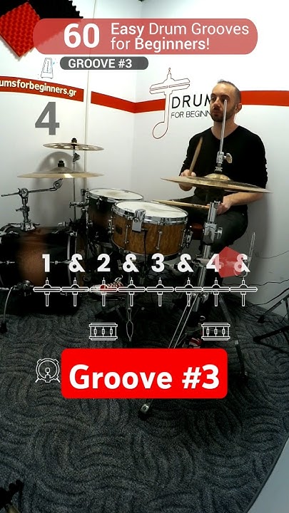 🔥 Groove #3 - Easy Drum Beats for Beginners! 🥁 #drums #groove #drumlessons #drumbeat #learning ...
