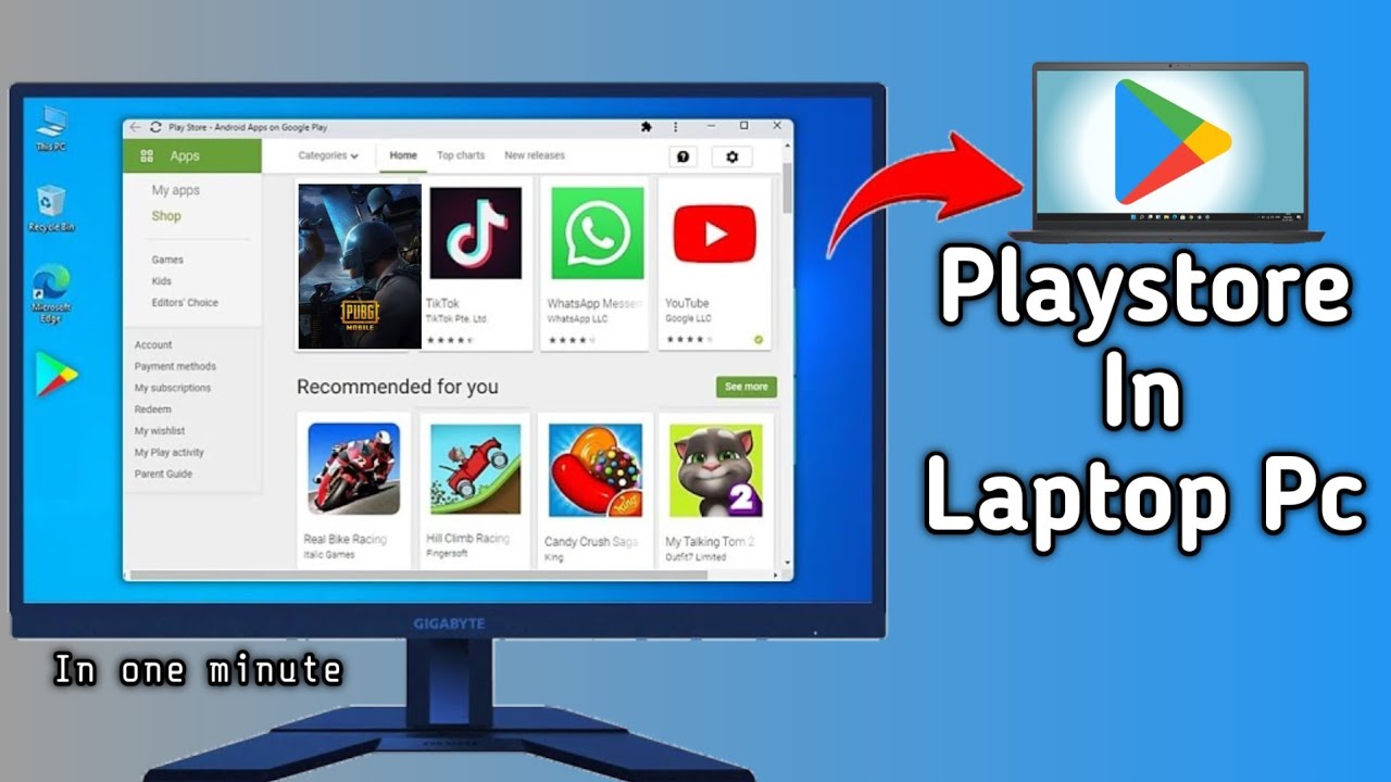 how to use [install] google playstore in laptop pc / laptop mein app ...