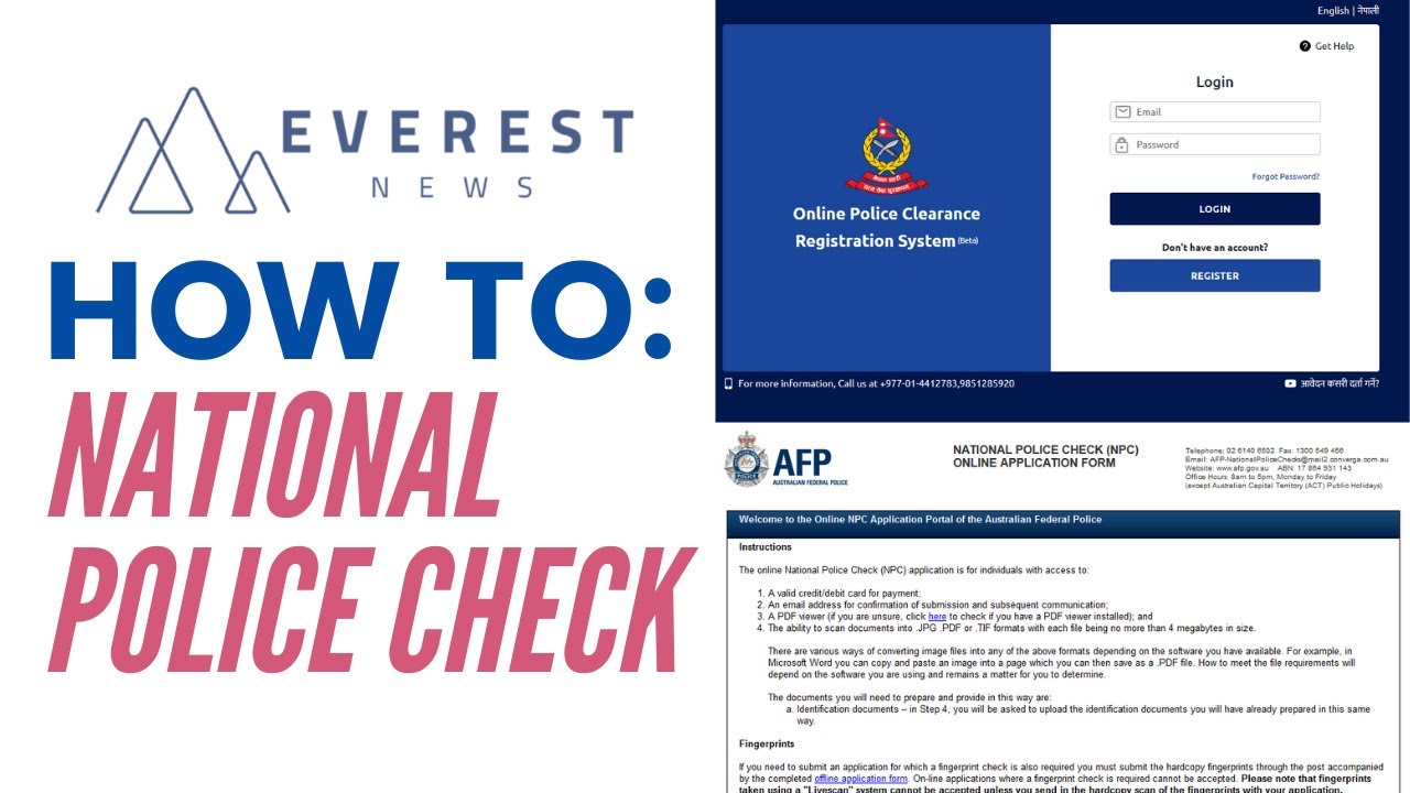 How to Apply for National Police Check | Everest News - YouTube