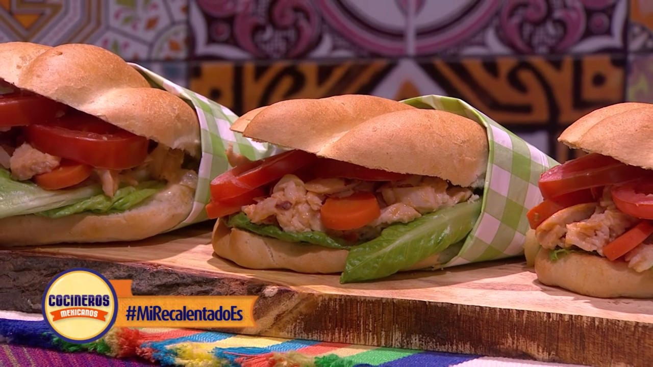 Receta: Torta de tinga de pavo | Cocineros Mexicanos - YouTube