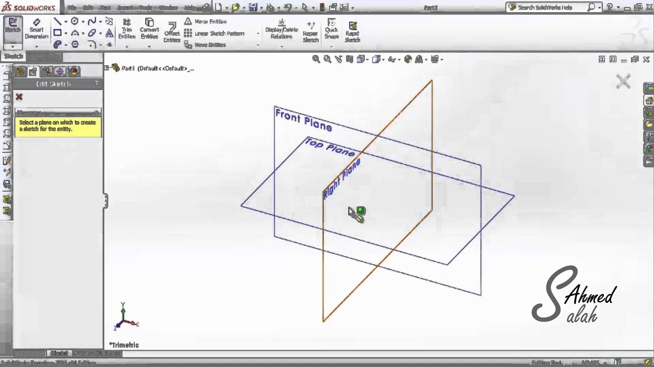 1 sketch 1 relation solidworks 1 كورس سوليد وركس بالعربي العلاقات - YouTube