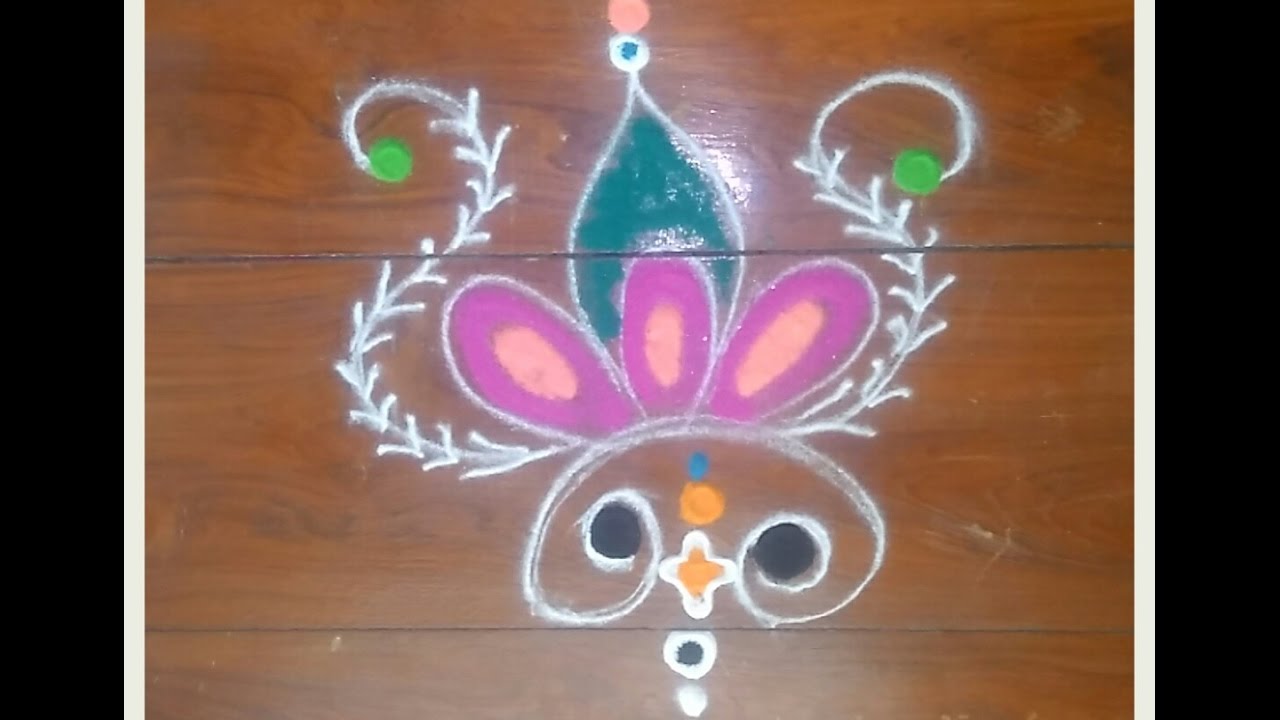 easy rangoli designs | daily doorstep rangoli - YouTube