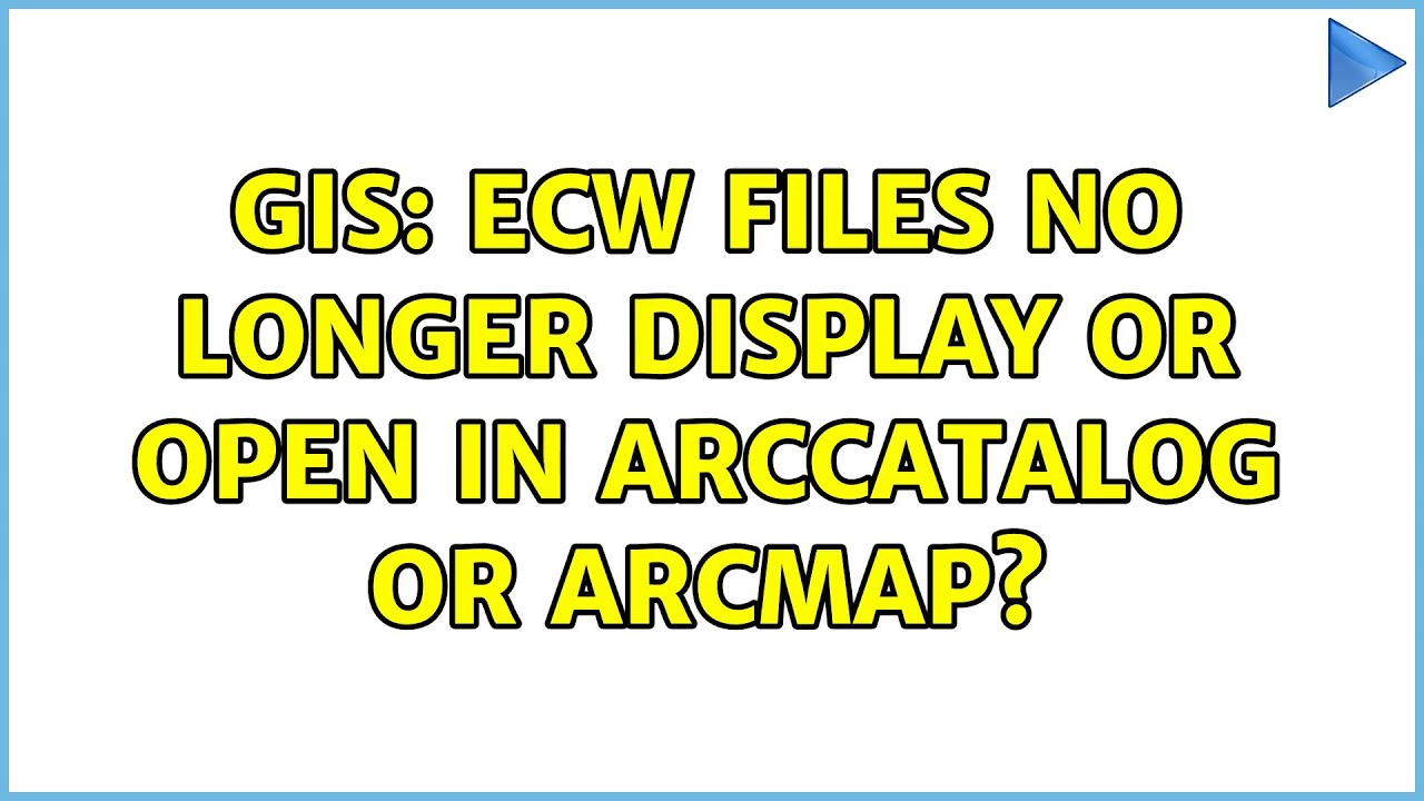 GIS: ECW files no longer display or open in ArcCatalog or ArcMap? - YouTube