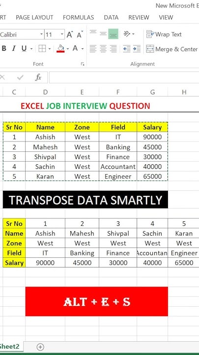 Master Excel: Transpose Data with These Simple Tips! #exceltips #exceltutorial #shorts #excel ...