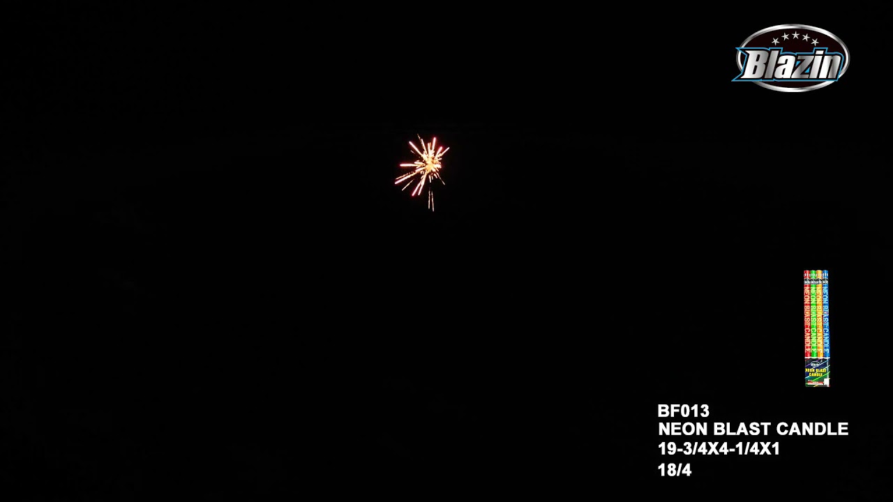 BF013 NEON BLAST CANDLE by Blazin Fireworks - YouTube