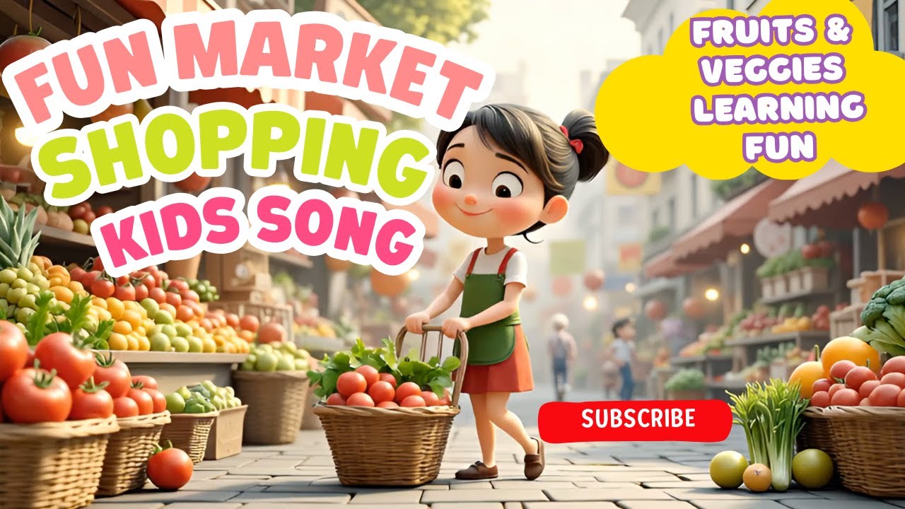 Let’s Go Shopping! | Fun Market Song for Kids | Fruits & Veggies ...