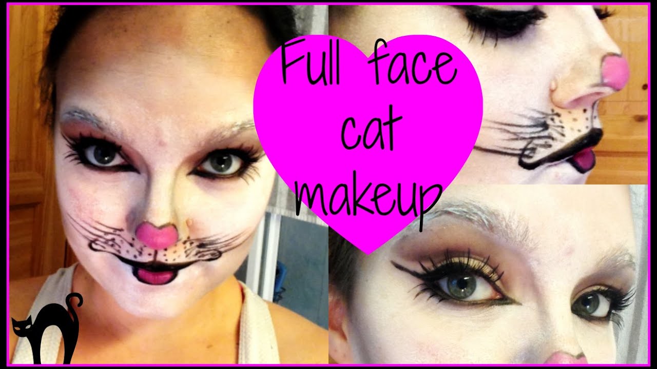 Full face cat makeup - YouTube