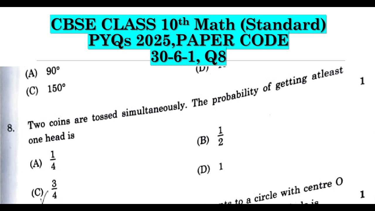 Class 10th Math | Answer Key 2025 | PYQ 2025 | Question Paper Code 30-6 ...
