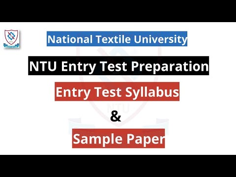 NTU Entry Test Preparation 2021 | NTU Entry Test Syllabus and Sample ...