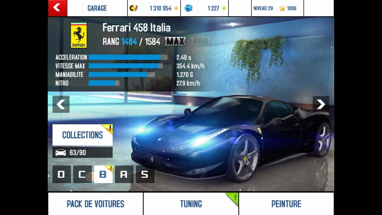 Asphalt 8 Ferrari 458 Italia MAX first race in Nevada - YouTube