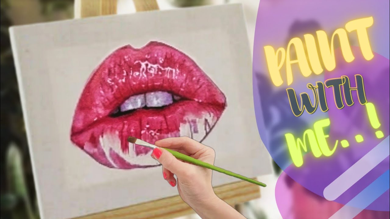 Realistic Lips Painting ~ Paint With Me..// Oil Painting// Lumiya ...