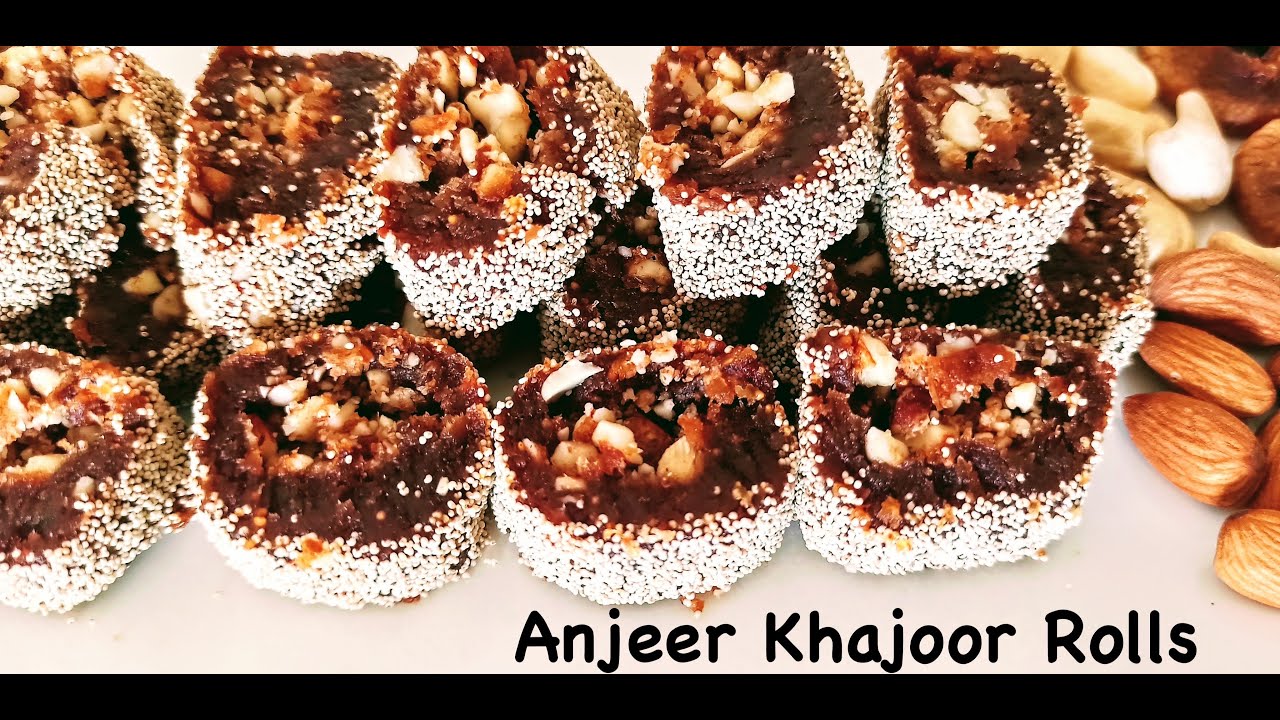 Anjeer Khajoor Rolls/ Fig Date Rolls/ Dry Fruit Rolls/ No Sugar Sweet ...