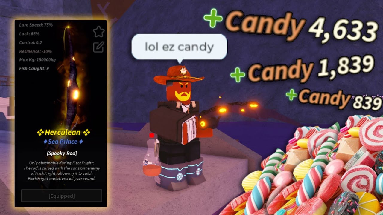 How To EASILY FARM CANDY With NEW SPOOKY ROD In FISCH Roblox - YouTube
