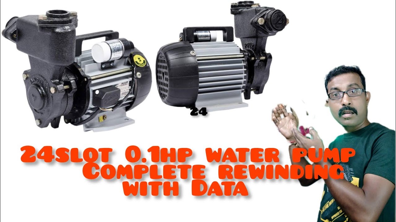 24slot 1hp 2800 rpm water pump complete rewinding with data - YouTube